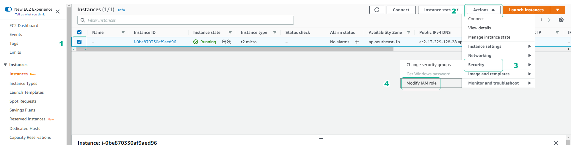 Using IAM role :: EC2 Instance Profile