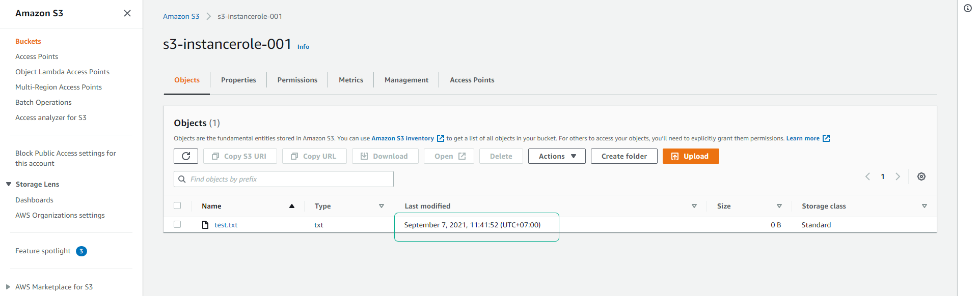 Using IAM role :: EC2 Instance Profile